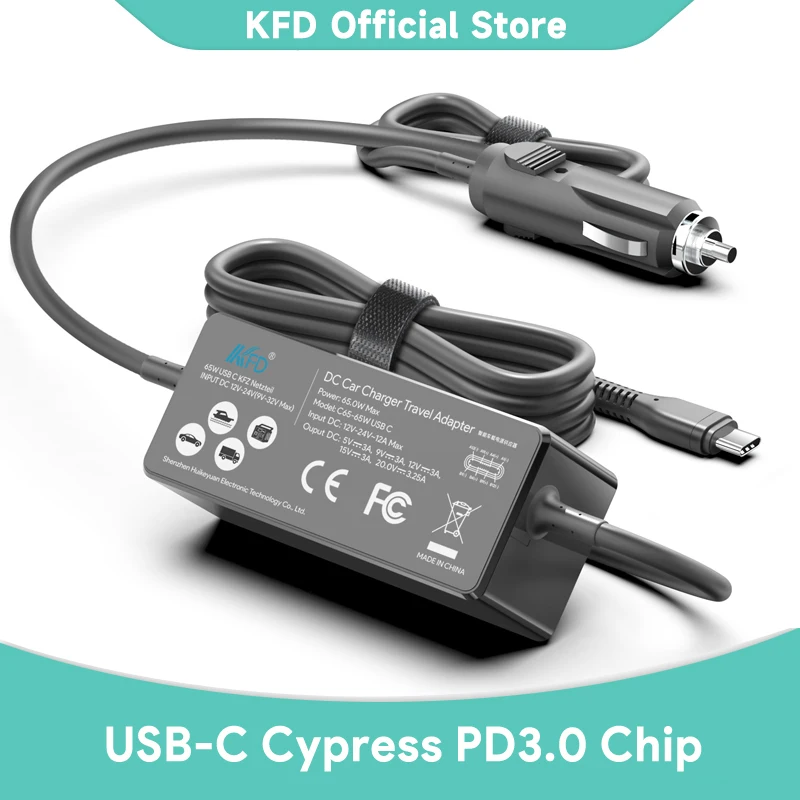 KFD 65W USB C 노트북 차량용 충전기, 맥북 프로/에어 레노버 HP 1013 G3 델 아수스 젠북 에이서 삼성 크롬북 화웨이| | - AliExpress