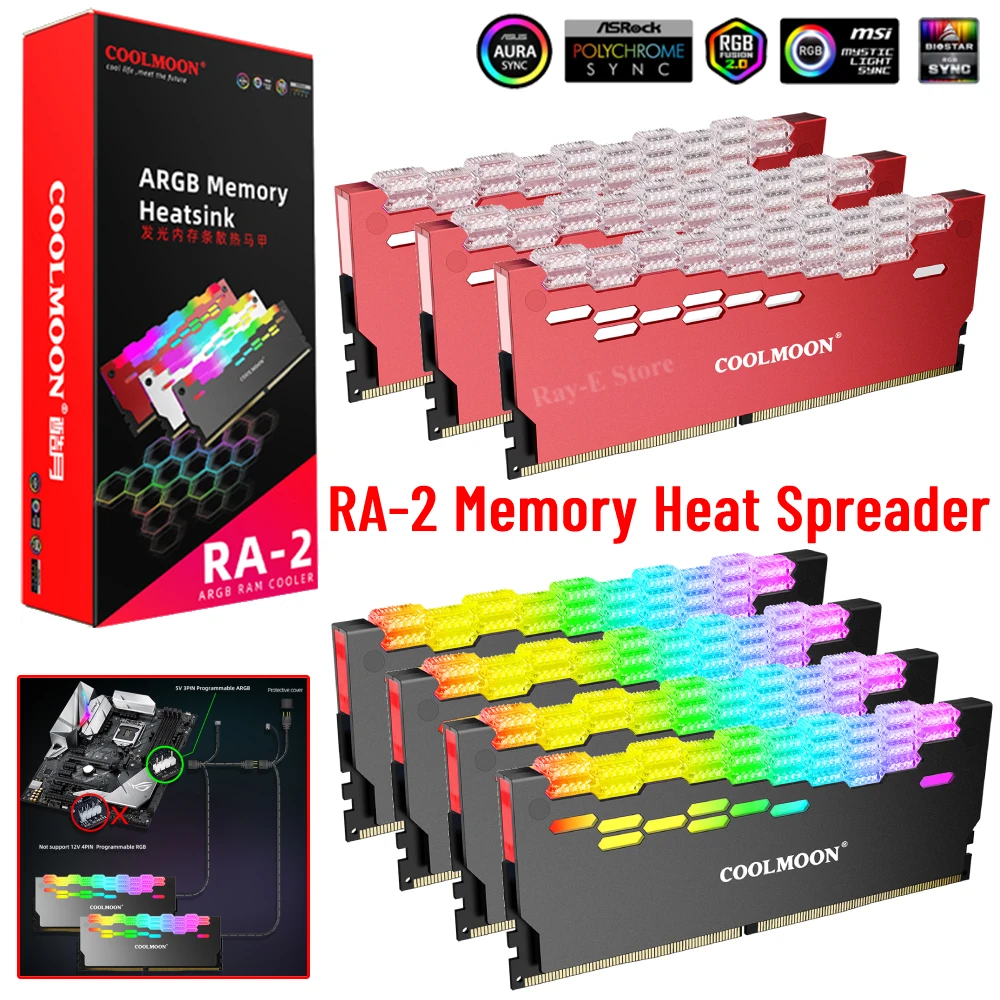RA-2-RAM-Memory-Heat-Sink-Cooler-5V-3Pin-ARGB-Colorful-Heat-Spreader ...
