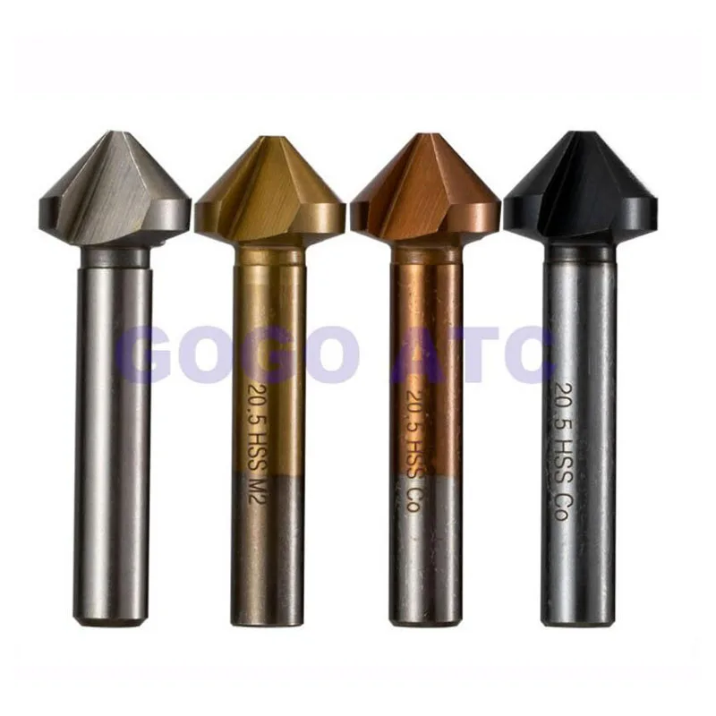 Ferramenta elétrica de chanfro 3 flautas, rebaixo de 90 graus hss, aço ...