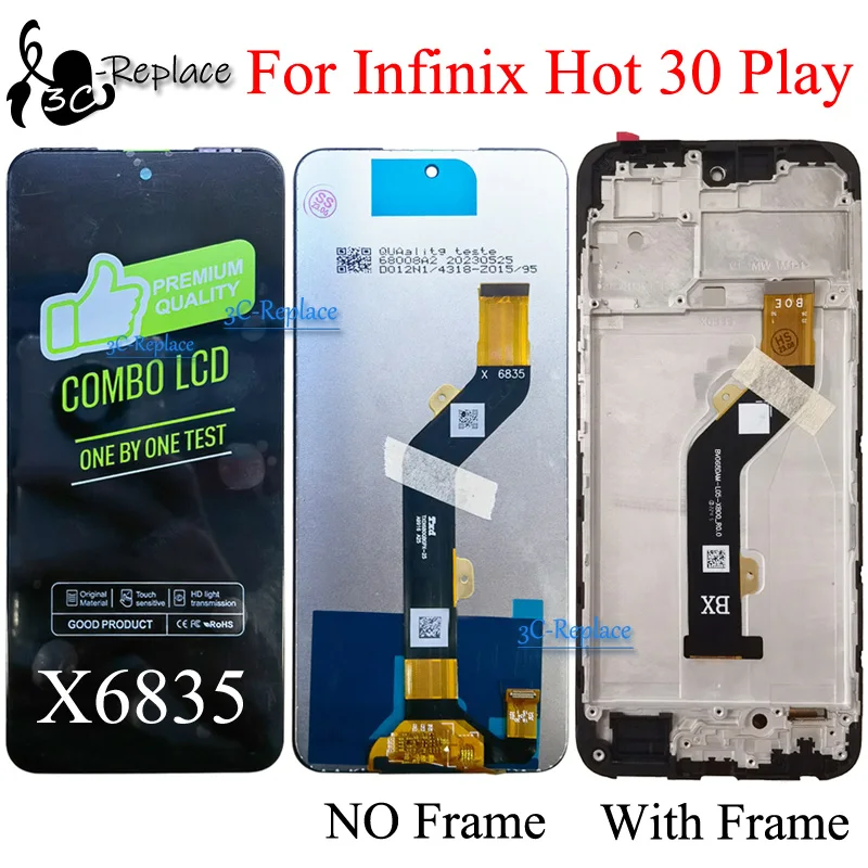 Original-Black-6-82Inch-For-Infinix-Hot-30-Play-X6835-30Play-NFC-X6835B ...
