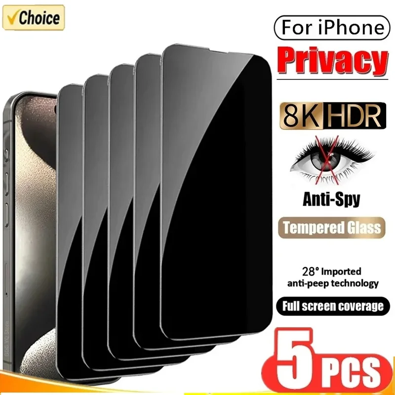 1-5Pcs Privacy Screen Protector for iPhone 14 13 12 11 15 Pro Max Mini ...