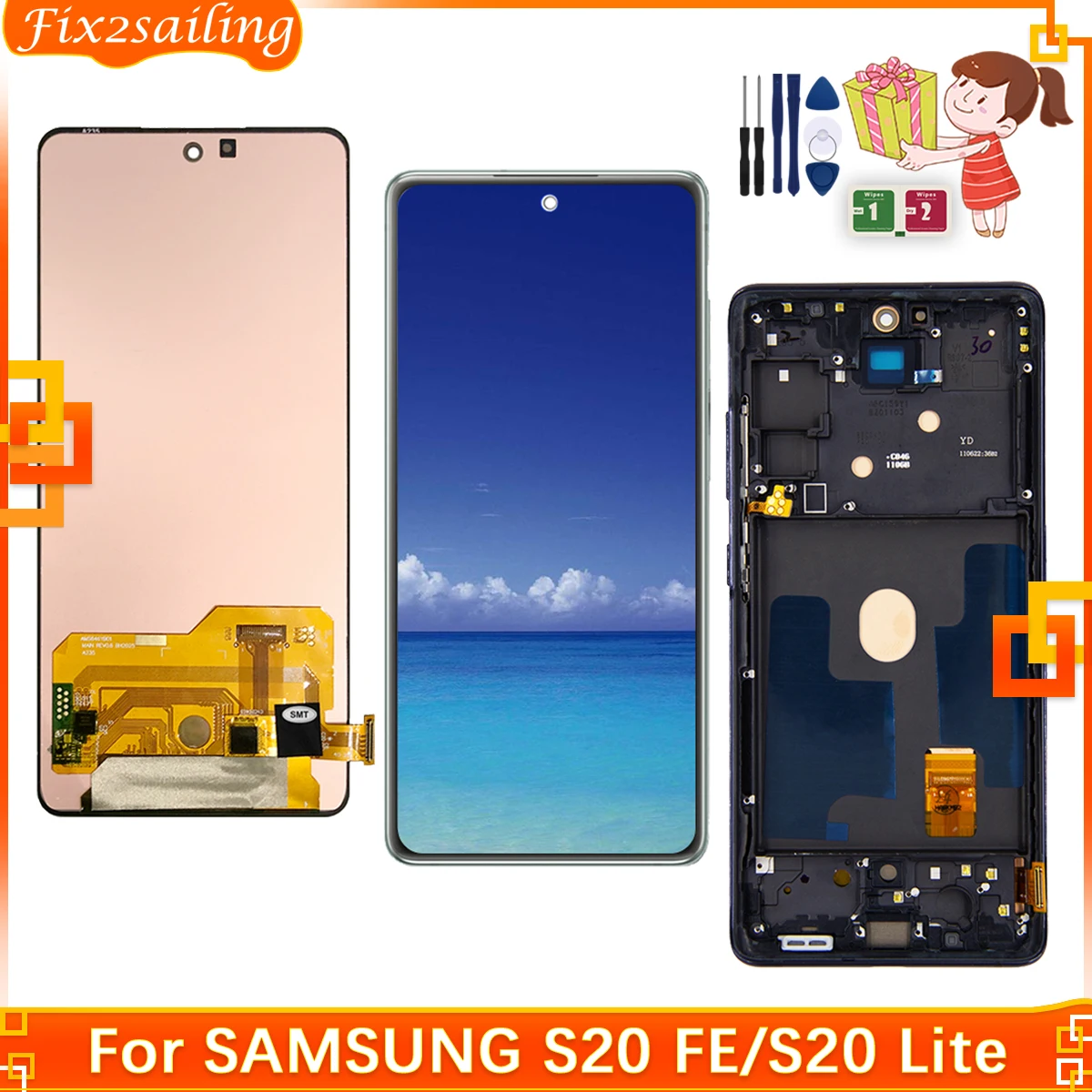 Lcd para samsung galaxy s20fe s20 fe s20 lite fan edition 5g g780f ...