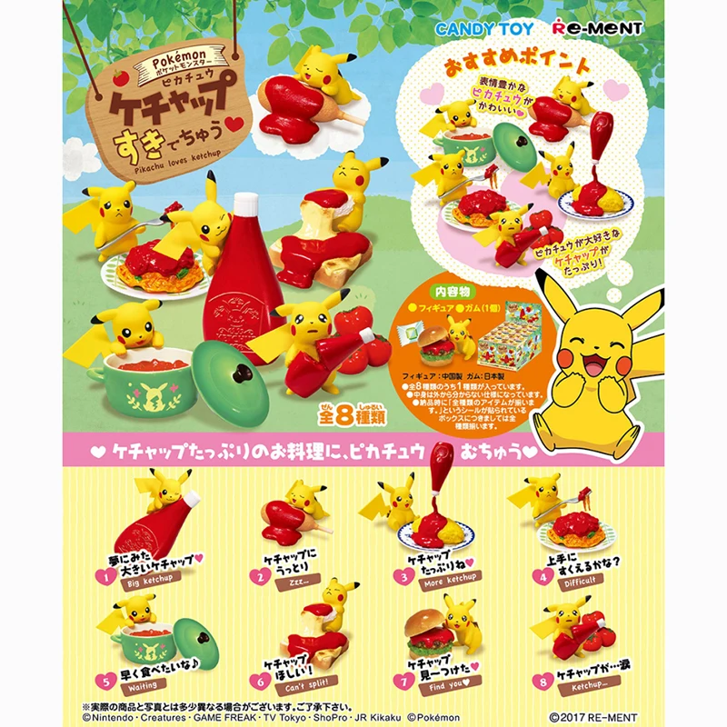8Pcs-set-Original-Re-Ment-Pokemon-Pikachu-Who-Likes-Tomato-Sauce-Action ...