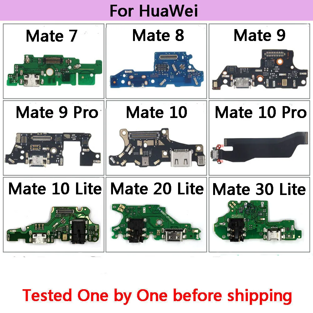 Conector de puerto de placa de carga USB para Huawei Mate 7 8 9 10 20 30 Lite 40 Pro, piezas de ...