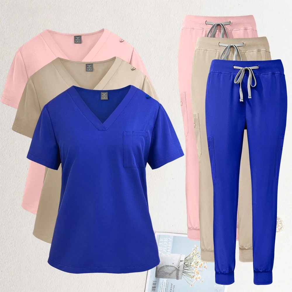 Surgical Uniforms Woman Nursing Enfermeria Sets Top Pant Articles ...