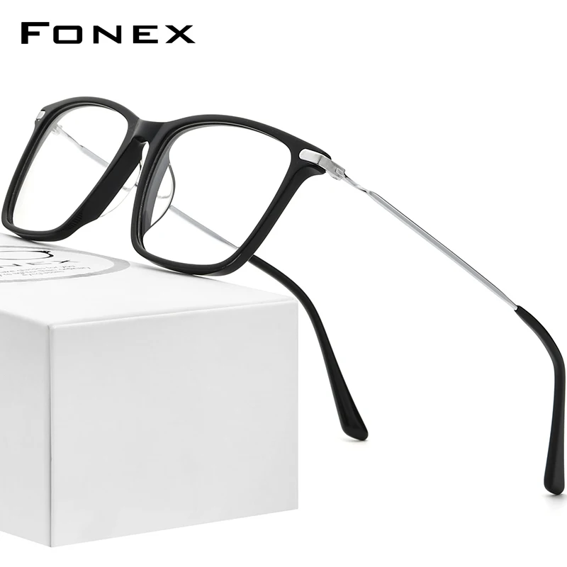 FONEX-Titanium-Glasses-Frame-Men-2024-New-Retro-Square-Eyeglasses-Women ...
