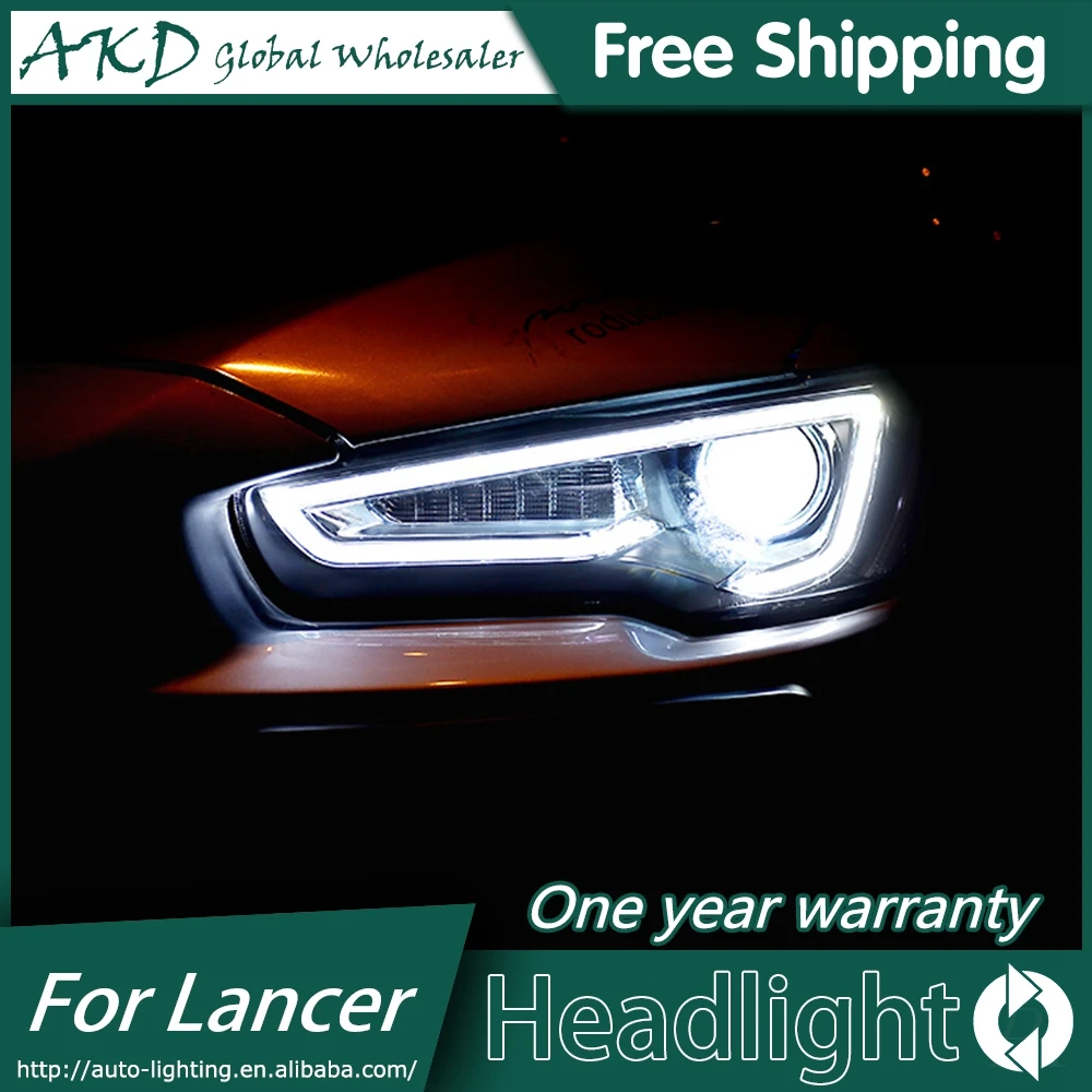 Car For Mitsubishi Lancer EX 2008 2016 Headlights DRL Hella LED Bi ...