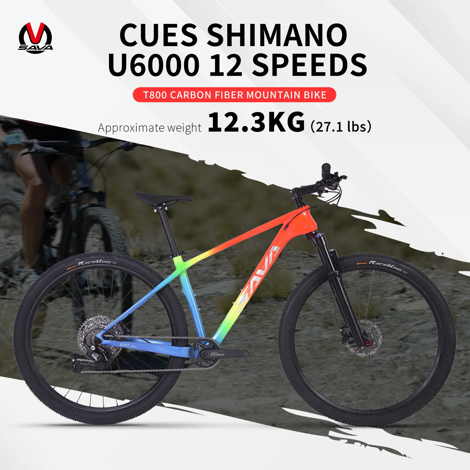 SAVA-Mountain-Bike-de-fibra-de-carbono-U600-27-5-29-com-SHIMAN0-CUES ...