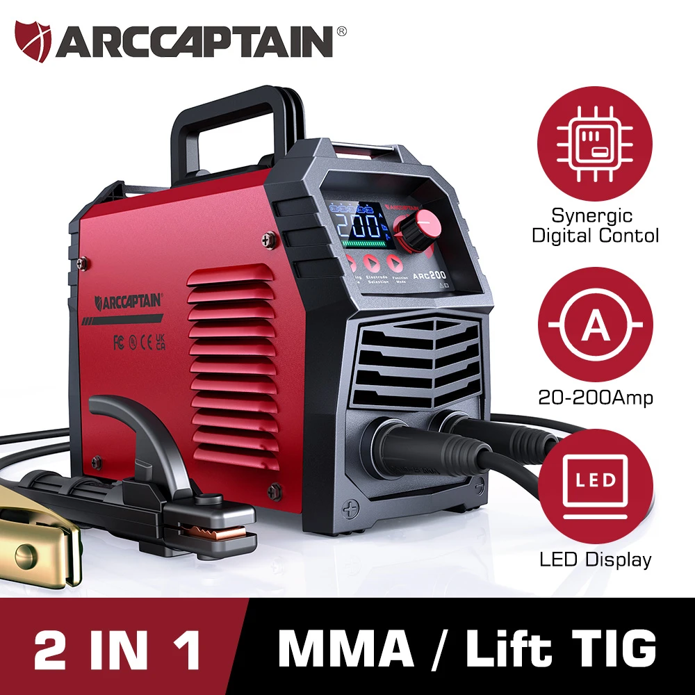 ARCCAPTAIN ARC Welding Machine Portable Synergy Digital Contol 2 IN 1 MMA Lift TIG IGBT DC ...