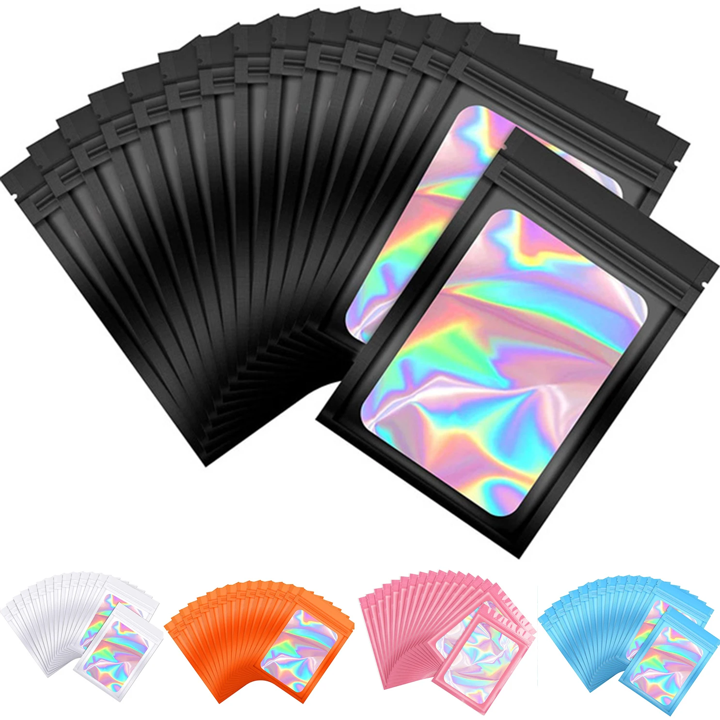 50pcs-Resealable-Thicken-Hologram-Zip-Lock-Hermetic-Bag-For-Jewelry ...