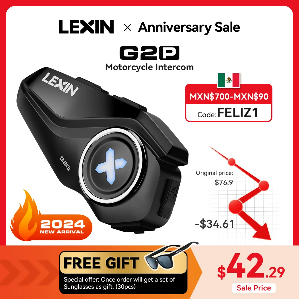 2023-New-Lexin-G2-Motorcycle-Intercom-Helmet-Bluetooth-Headsets-Handsfree-Communicator-Up-to-6 ...