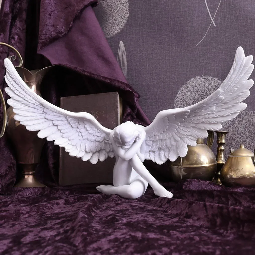 Angel-Wing-Figurine-Modern-3D-Embrace-Angel-Wings-Sculpture-Crafts-3D ...
