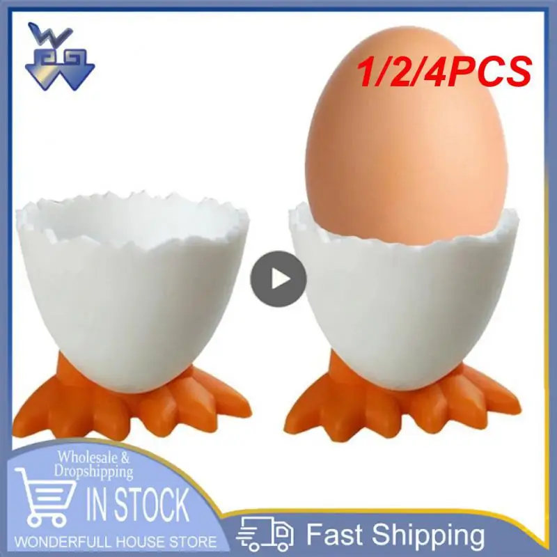 1-2-4PCS-Cute-Creative-Egg-Cup-Holder-Plastic-Eggs-Holder-with-Feet ...