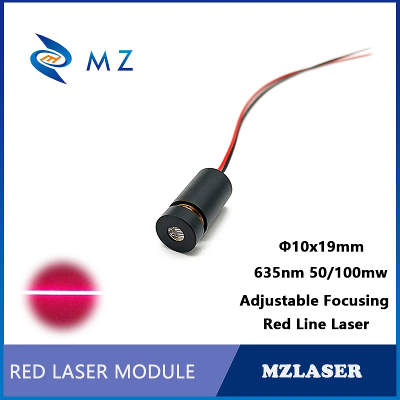 Red Line Laser Module Adjustable Focusing D10mm 635nm 50mw 100mw High ...