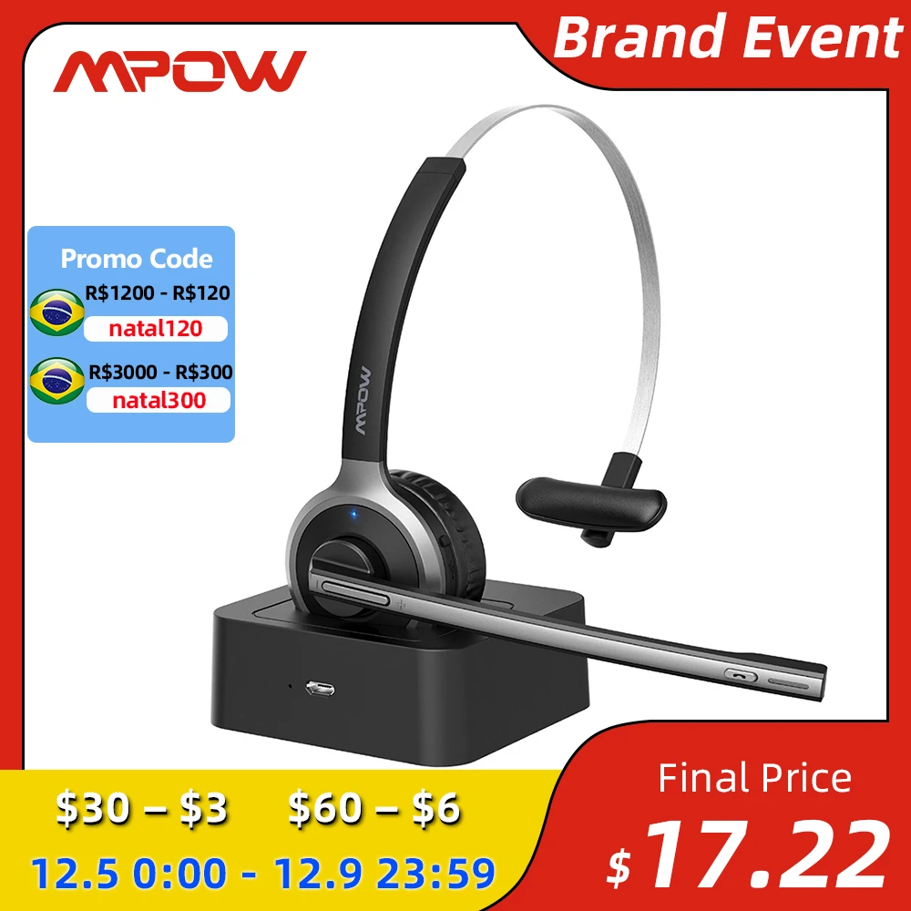 Mpow M5 Pro Bluetooth Headset | Bluetooth Wireless Headphones ...