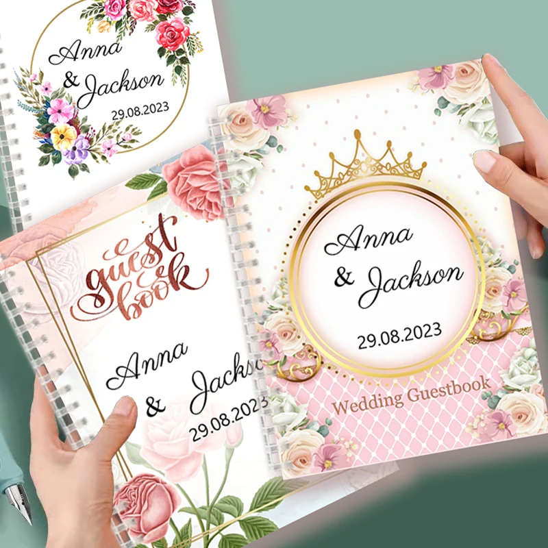 Signature-Guest-Books-Spiral-Notebook-Custom-Name-Date-Personalized ...