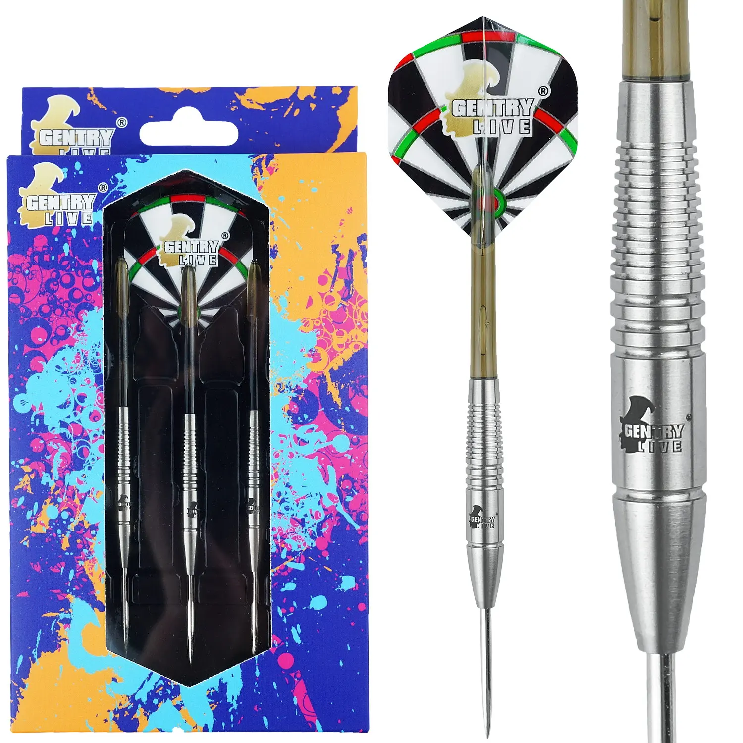 GENTRY-LIVE-Needle-Hard-Darts-24-5g-80-Tungsten-Darts-Professional ...