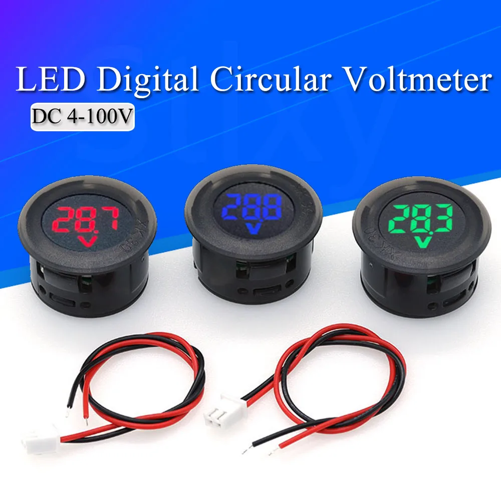 DC-4-100V-LED-Digital-Display-Circular-Two-wire-Voltmeter-DC-Digital ...