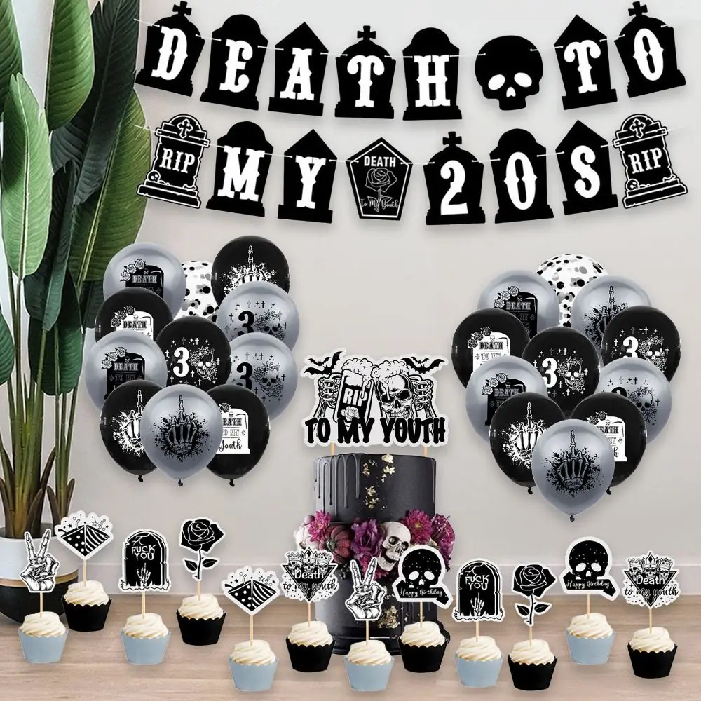Latex-Death-To-My-20s-Decorations-Party-Supplies-Birthday-Banner ...