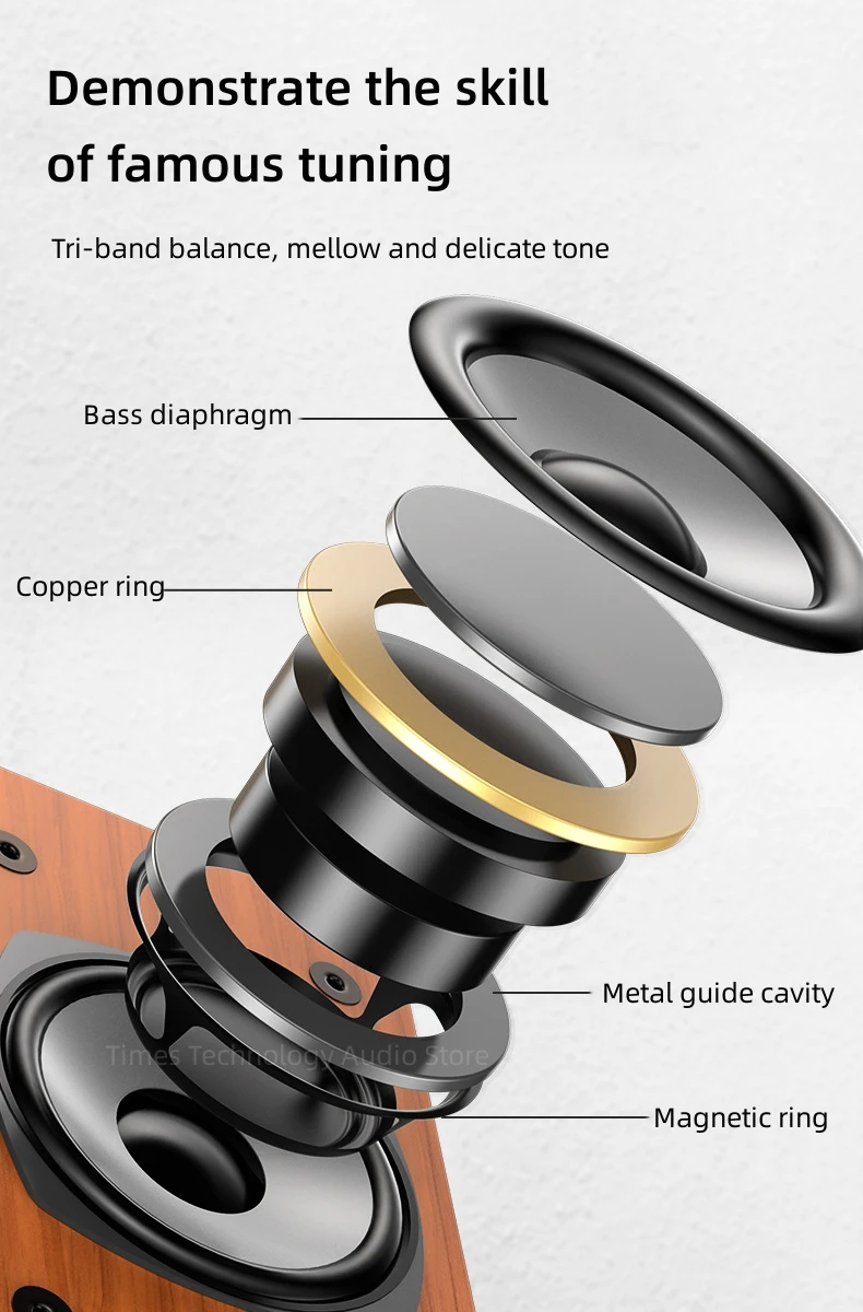 Multimedia Notebook Computer Audio Desktop Home Mini Sound Box Wooden ...