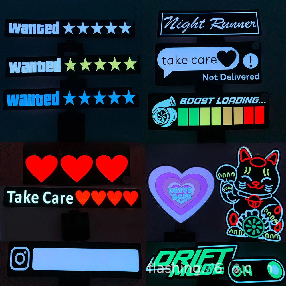New-Led-Light-Emitting-Wanted-Window-Sticker-Windshield-Sticker ...