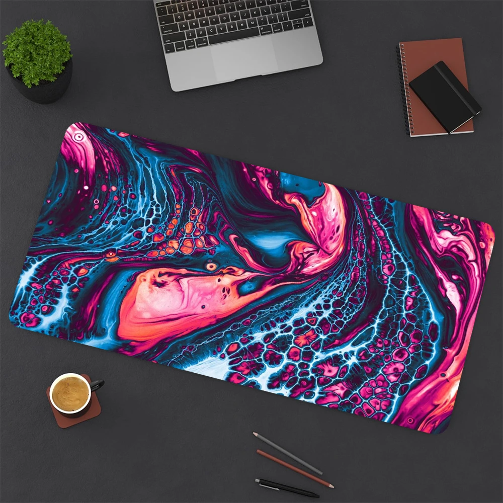 Oversized XXL Gaming Mouse Pad PC Blue Pink Art Graffiti Rubber Desk ...