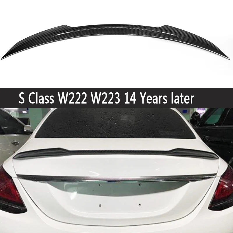 For Mercedes Benz S Class W222 W223 Dry Carbon Fiber Spoiler Shunt Rear ...