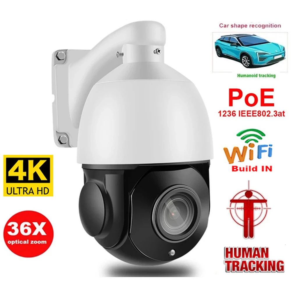 Imporx 8mp 4k 3840*2160p Wireless Ptz Wifi Ip Camera Outdoor 36x Optical Zoom Ai Human Detect ...