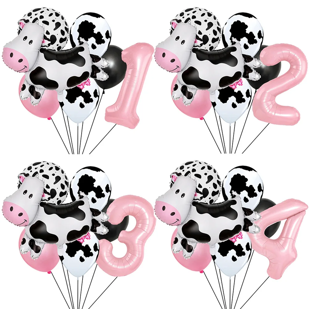 Cow Hide Table Runner Cow Balloon Garland Kit Print Head Farm Animals ...