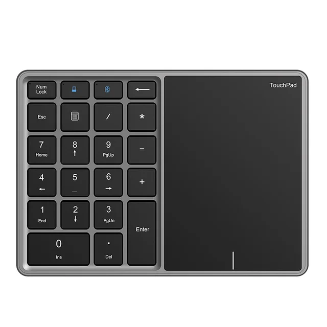 2.4G +Bluetooth Wireless Numeric Keypad with Touchpad 22 Keys Bluetooth Digital Keyboard for Mac ...