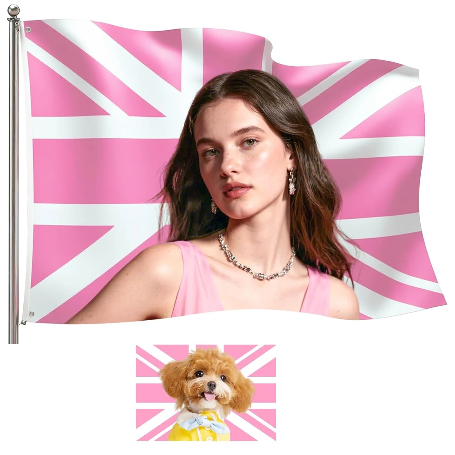 Custom Pink Union Jack Flag Decorative UK Banner 2x3ft/3x5ft ...