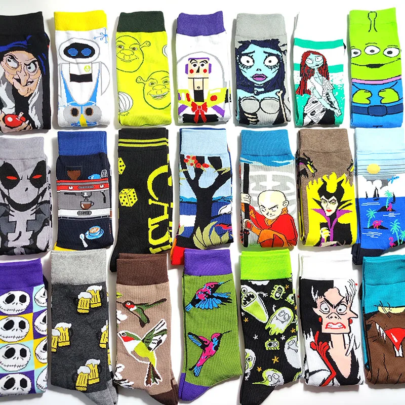 47-Style-Trendy-Men-Cartoon-Socks-Cotton-Funny-Couple-Socks-Happy-Long ...