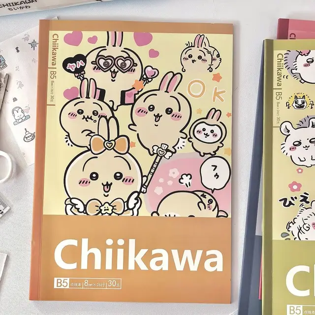 Miniso Chiikawa Cartoon B5 Notebook 4Pcs - Chiikawa Plush