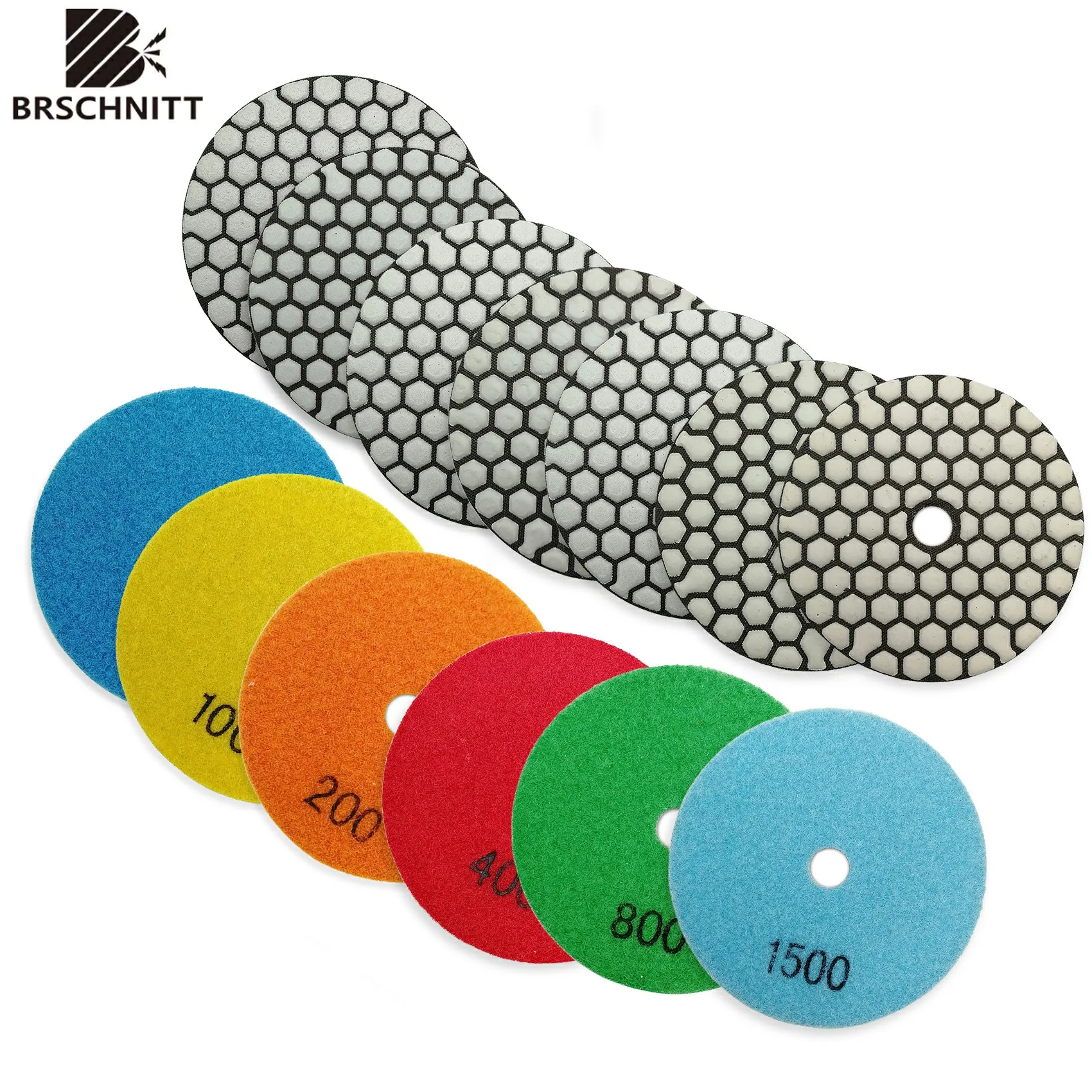 BRSCHNITT-6pcs-Set-Dia-100mm-Dry-Polishing-Pad-Set-Sanding-Disc-for ...