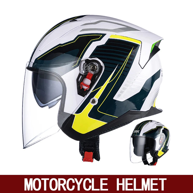 Motorcycle-double-lens-half-helmet-for-men-and-women-motorcycle-four ...