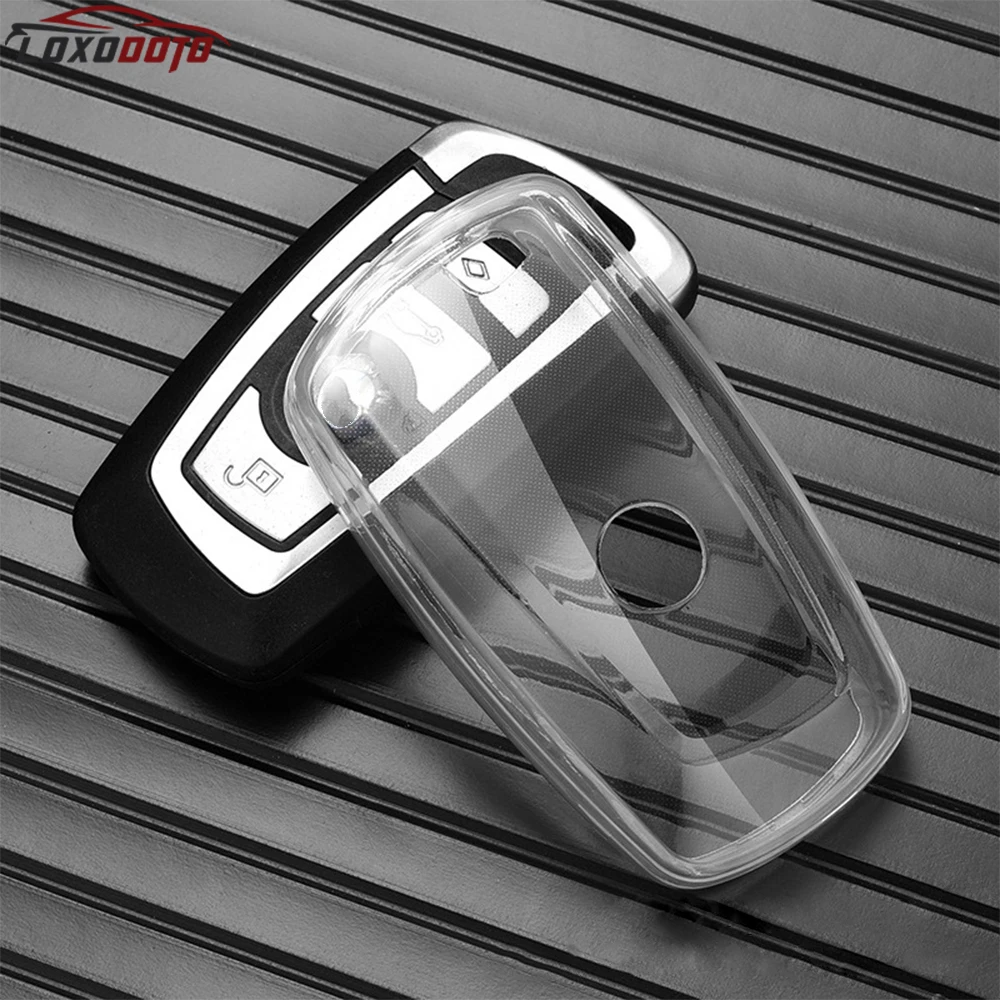 TPU Transparent Car Key Case Cover For BMW CAS4 1 3 5 7 Series E90 E92 ...