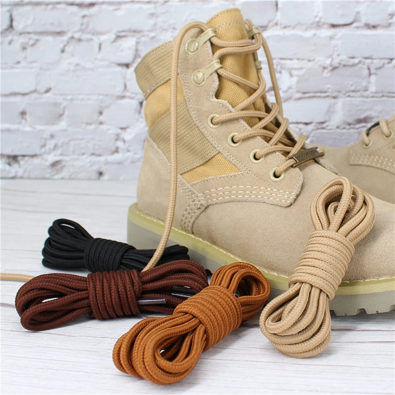 1 Pair Classic Solid Round Shoelaces Durable Polyester Shoe Laces Boot ...