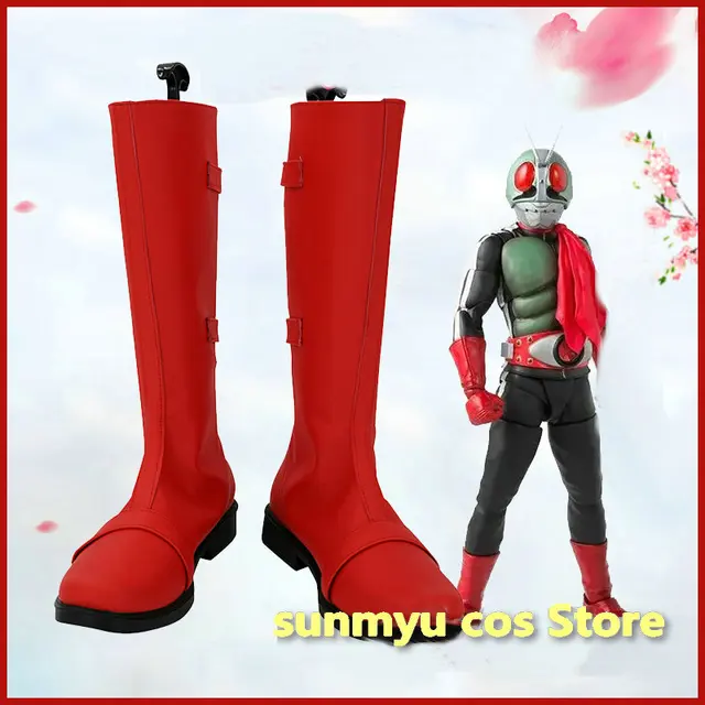 Kamen Rider Red Boots Cosplay Custom Size Masked Rider Cosplay Shoes
