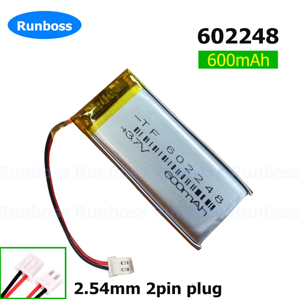 602050 602248 602045 602048 JST XHR-2 2.54mm 2P 3.7V 600mAh Li-Polymer ...