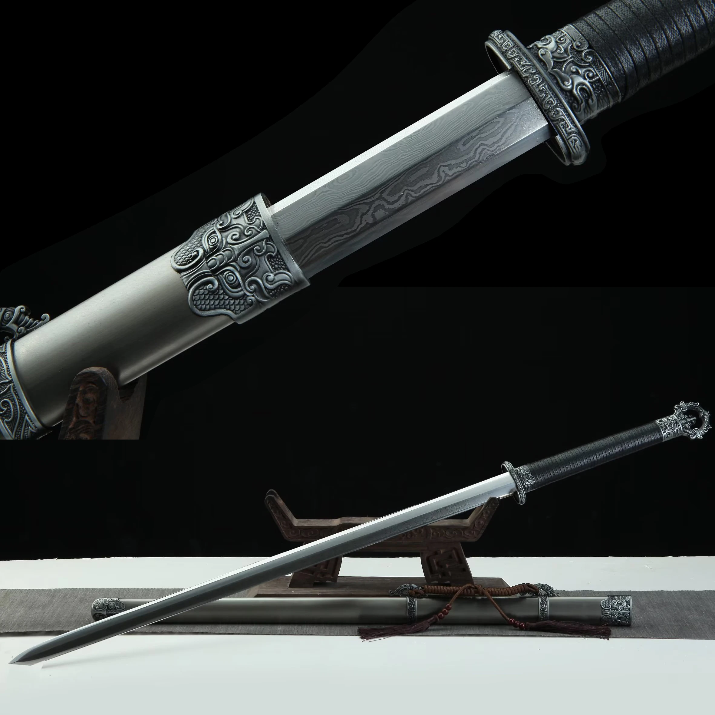 108cm Real steel Medieval Chinese Han King Liu Bang Sword Battle ready ...