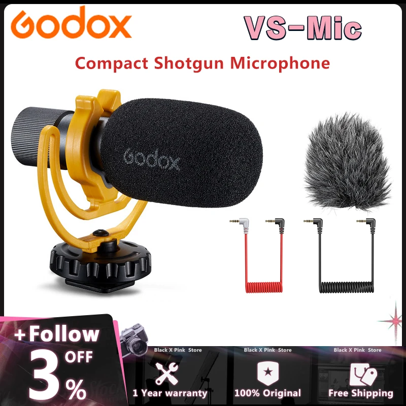 Godox-VS-Mic-Compact-Shotgun-Microphone-3-5mm-MIC-for-iPhone-Android ...