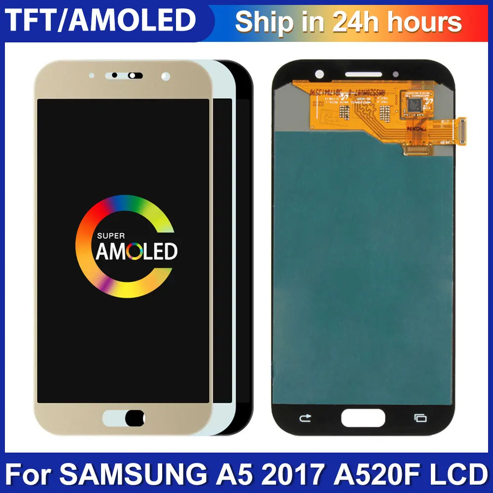 Original 5.0" Super Amoled Lcd For Samsung Galaxy A5 2017 Display Touch Screen Digitizer A520 ...