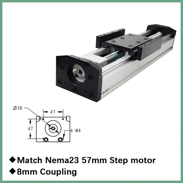 90mm Fully Enclosed Linear Rail Guide 100~1000mm Linear Stage BallScrew ...