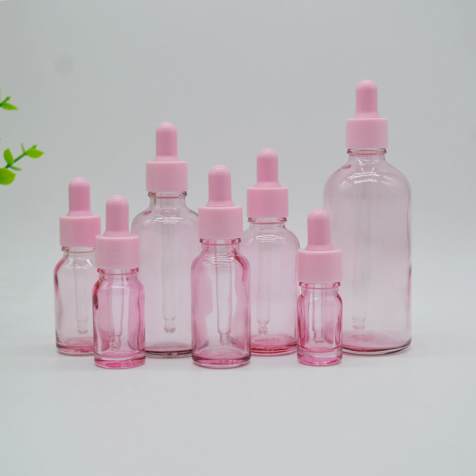 5ml-100ml Pink Glass Dropper Bottle Translucence Rose Gold Essential ...