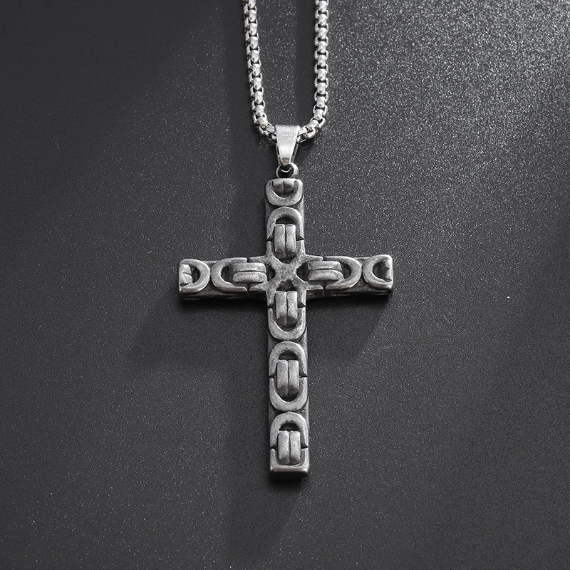 New-Chain-Christian-Letter-Jesus-Cross-Pendant-Necklace-Men-and-Women ...
