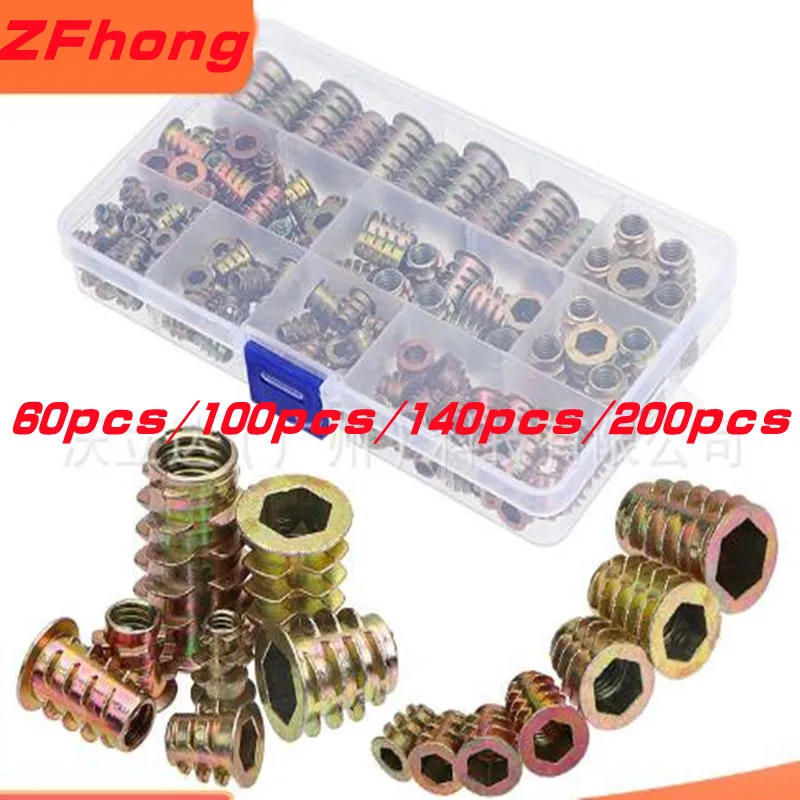 60pcs-100pcs-140PCS-M4-M5-M6-M8-M10-Zinc-Alloy-Thread-for-Wood-Insert ...