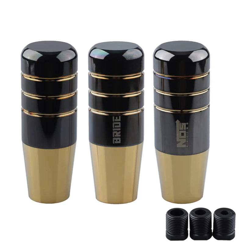 9cm-BRIDE-NOS-Universal-Car-Burnt-Gold-Black-Gear-Shift-Knob-Aluminum ...
