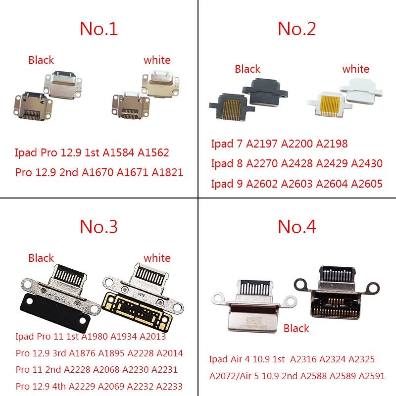 USB 충전 충전기 커넥터 플러그 도크 소켓 포트, 아이패드 프로 11, 12.9, 10.2 인치, 1, 2, 3, 4, 7, 8, 9, 에어 4, 에어 5 용, 5 10 ...