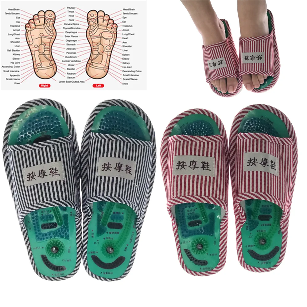 Acupuncture Foot Massage Slippers Health Shoe Shiatsu Magnetic Sandals ...