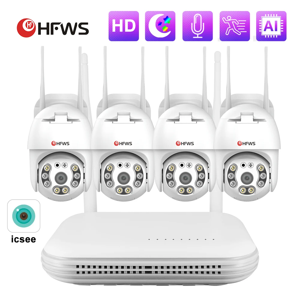 Wifi-PTZ-Camera-Kit-Outdoor-Waterproof-IP-Security-Camera-P2P-Audio-NVR ...